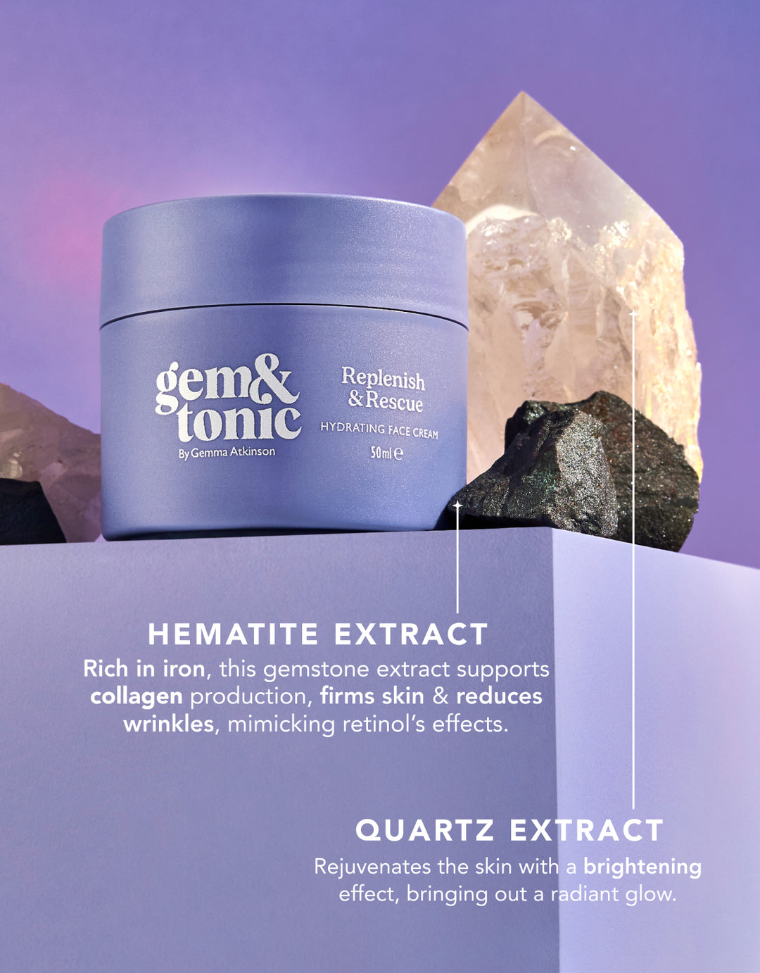 Gem & Tonic - Replenish & Rescue, Hydrating Face Cream